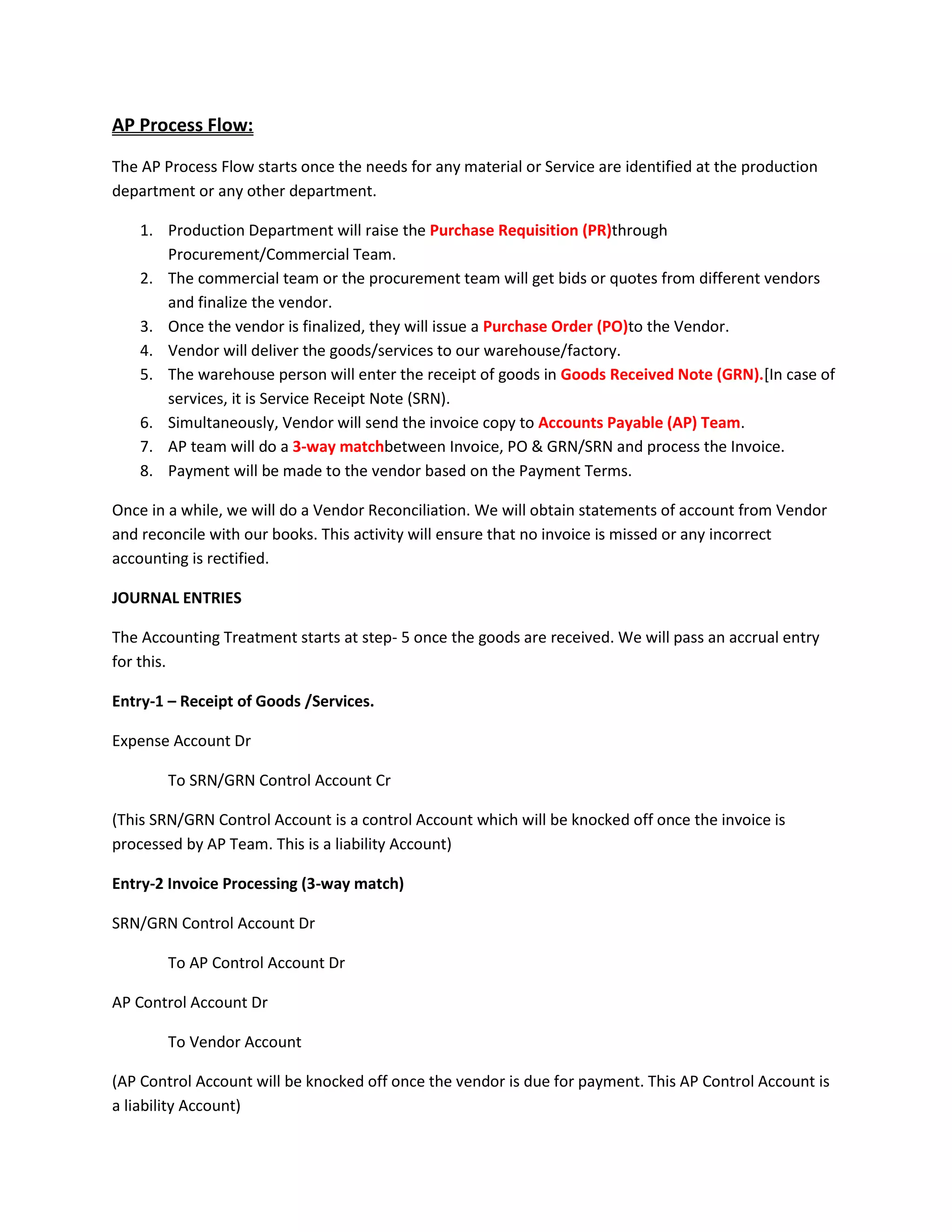 Accounts Payable (AP) Process Flow | DOCX