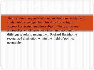 approaches of political geography | PPTX