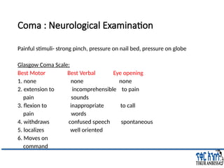 Approch to Coma (1).pptx patient with coma | PPTX