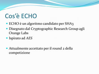 Approfondimento ECHO | PPSX | Programming Languages | Computing
