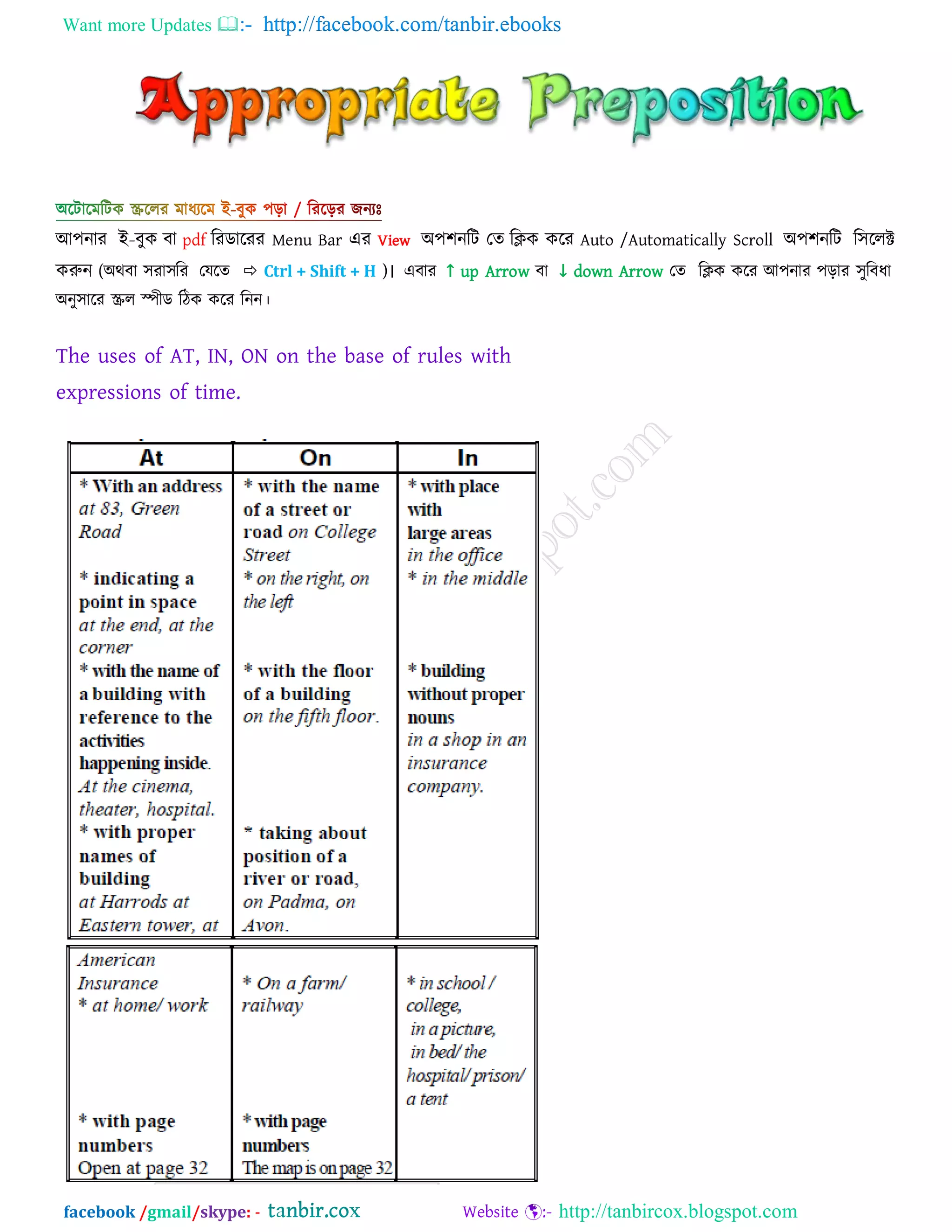 Appropriate Preposition By Tanbircox Pdf