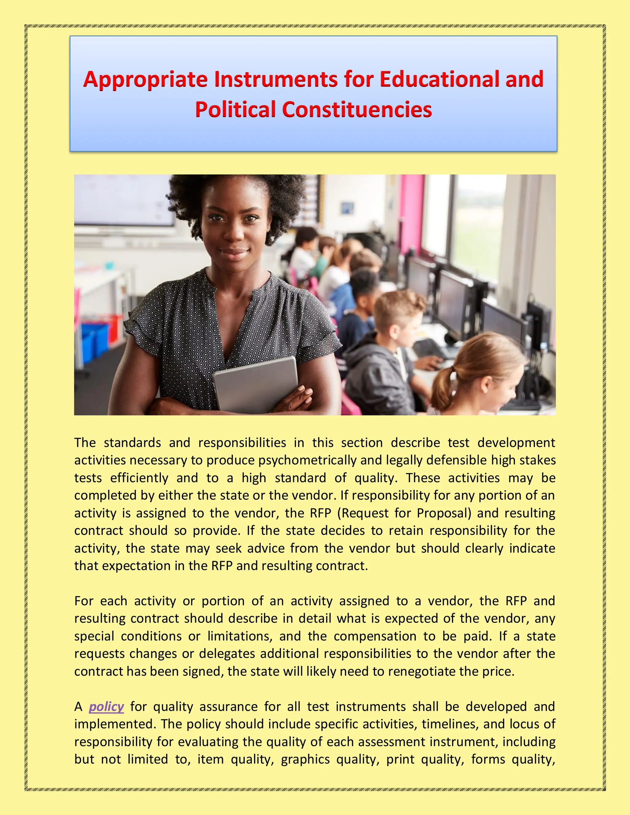 Appropriate Instruments for Educational and Political Constituencies | PDF