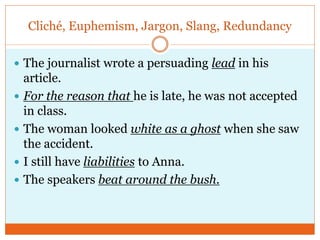 Appropriate language jargon, slang, cliche | PPTX