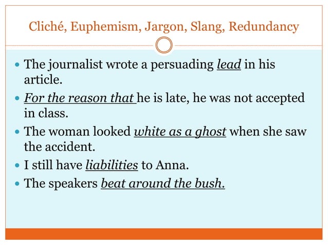 Appropriate language jargon, slang, cliche | PPTX | Computer Software ...