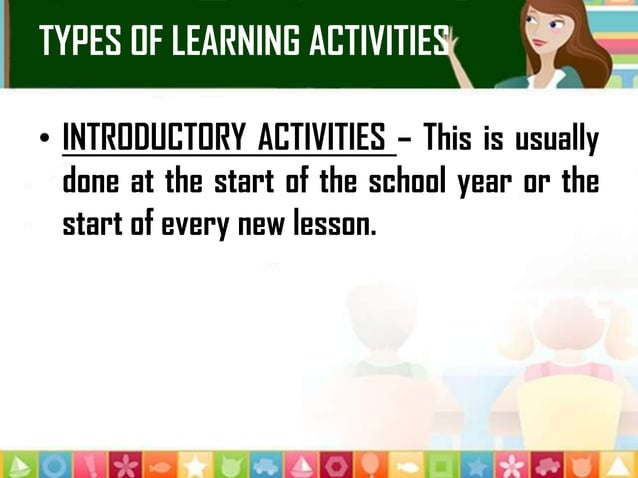 APPROPRIATE LEARNING ACTIVITIES "INTRODUCTORY AND DEVELOPMENTAL ...