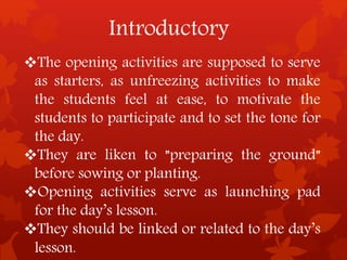 Appropriate learning activities in the different phases of the lesson ...