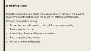 Appropriate marketing strategies over various buying situations and | PPTX