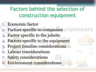 Appropriate selection of construction equipment | PPT
