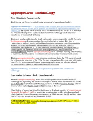 Appropriate technology | PDF