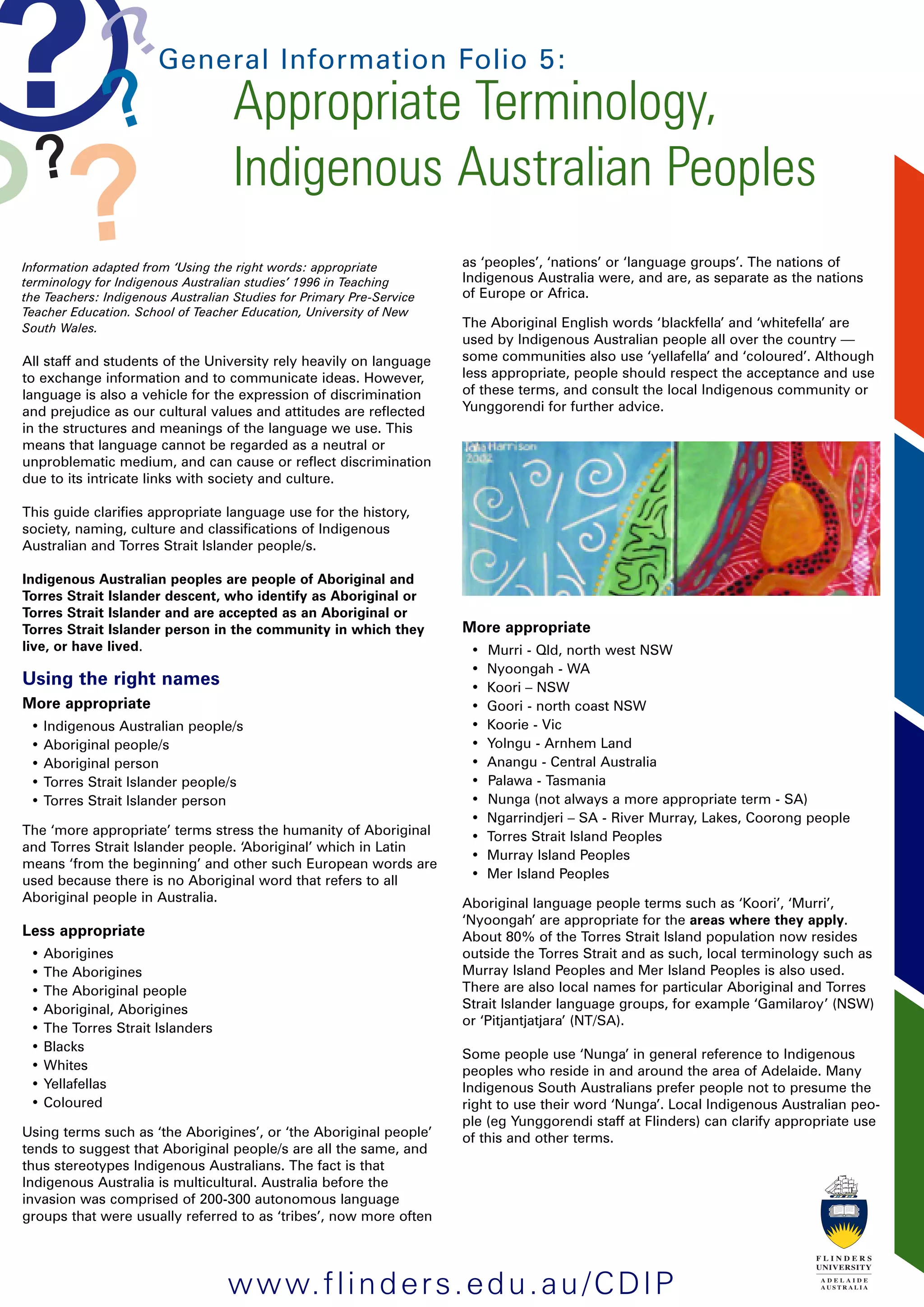 Appropriate terminology, indigenous australian peoples | PDF