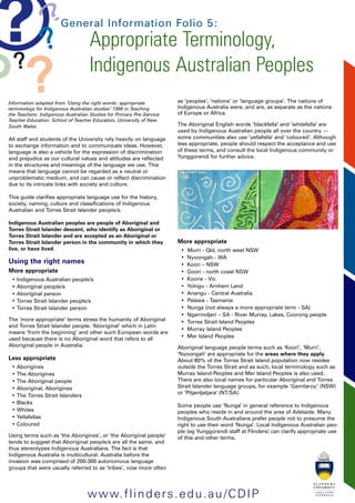 Appropriate terminology, indigenous australian peoples | PDF