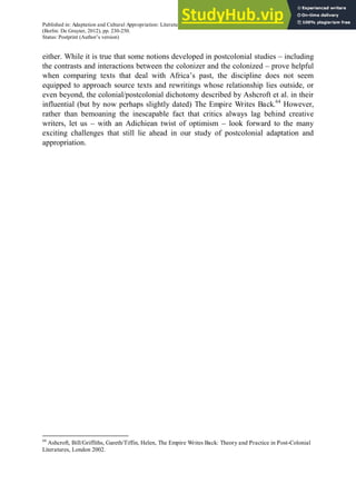 Appropriating Achebe Chimamanda Ngozi Adichie s Purple Hibiscus and ...