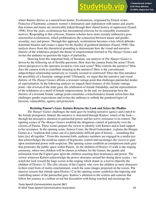 Appropriating the Male Gaze in The Hunger Games The Rhetoric of a ...