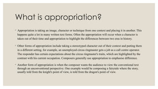 Appropriation fairytales ppt explaineddd | PPTX