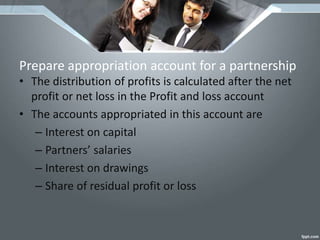 Appropriation account for partnership | PPTX