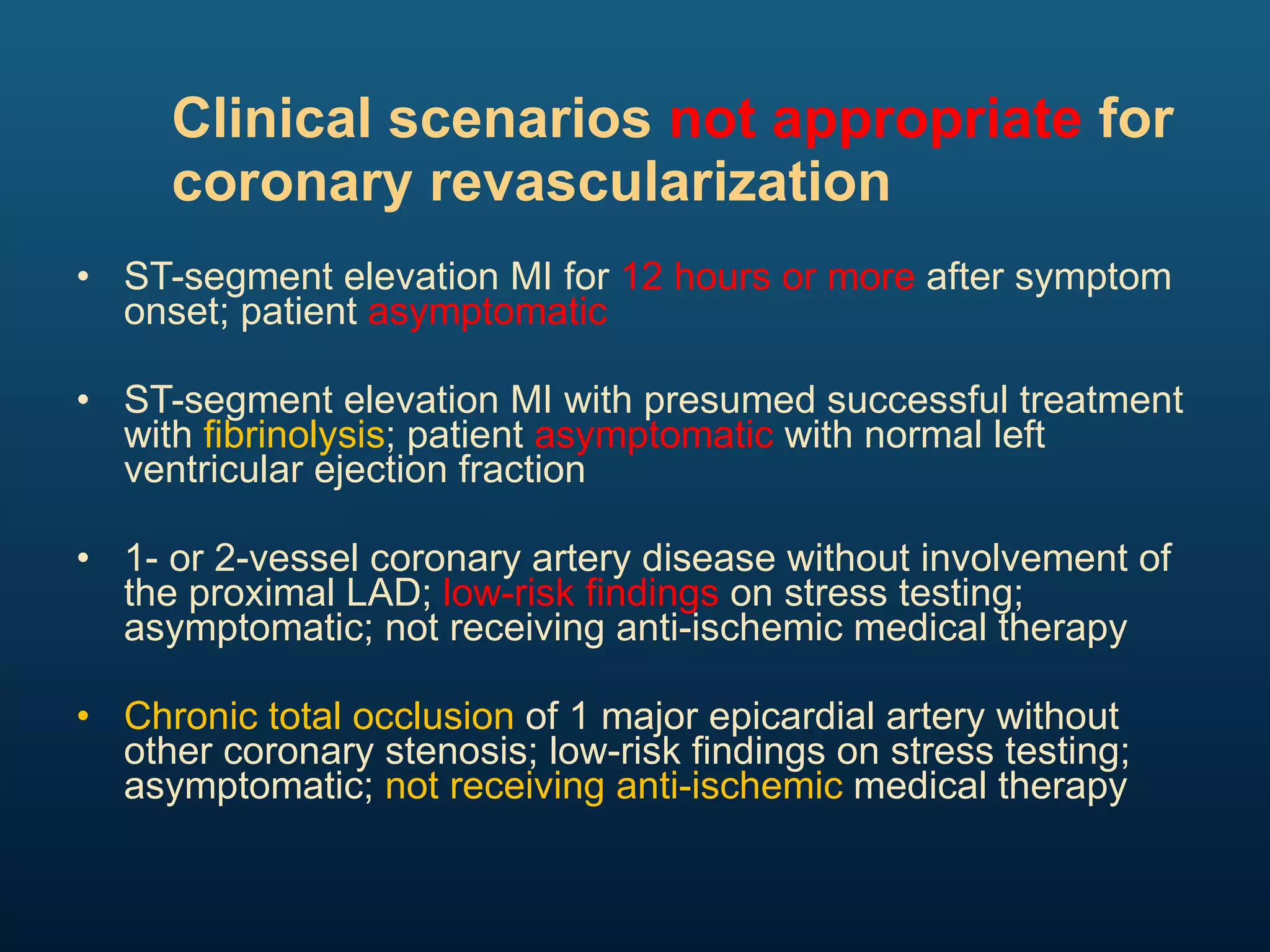 Appropriteness Criteria for Coronary Revascularization | PPT
