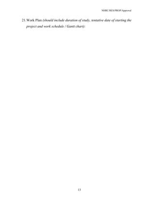 Approval proposal format of NHRC | PDF