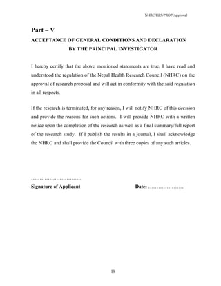 Approval proposal format of NHRC | PDF