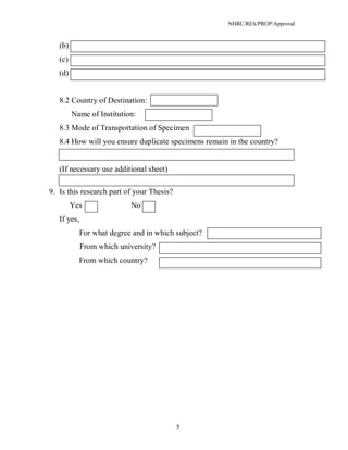 Approval proposal format of NHRC | PDF