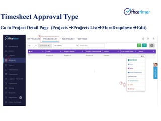 Approval Type Setup for Project in OfficeTimer - OfficeTimer Fully Free Time Tracking, HR and ...