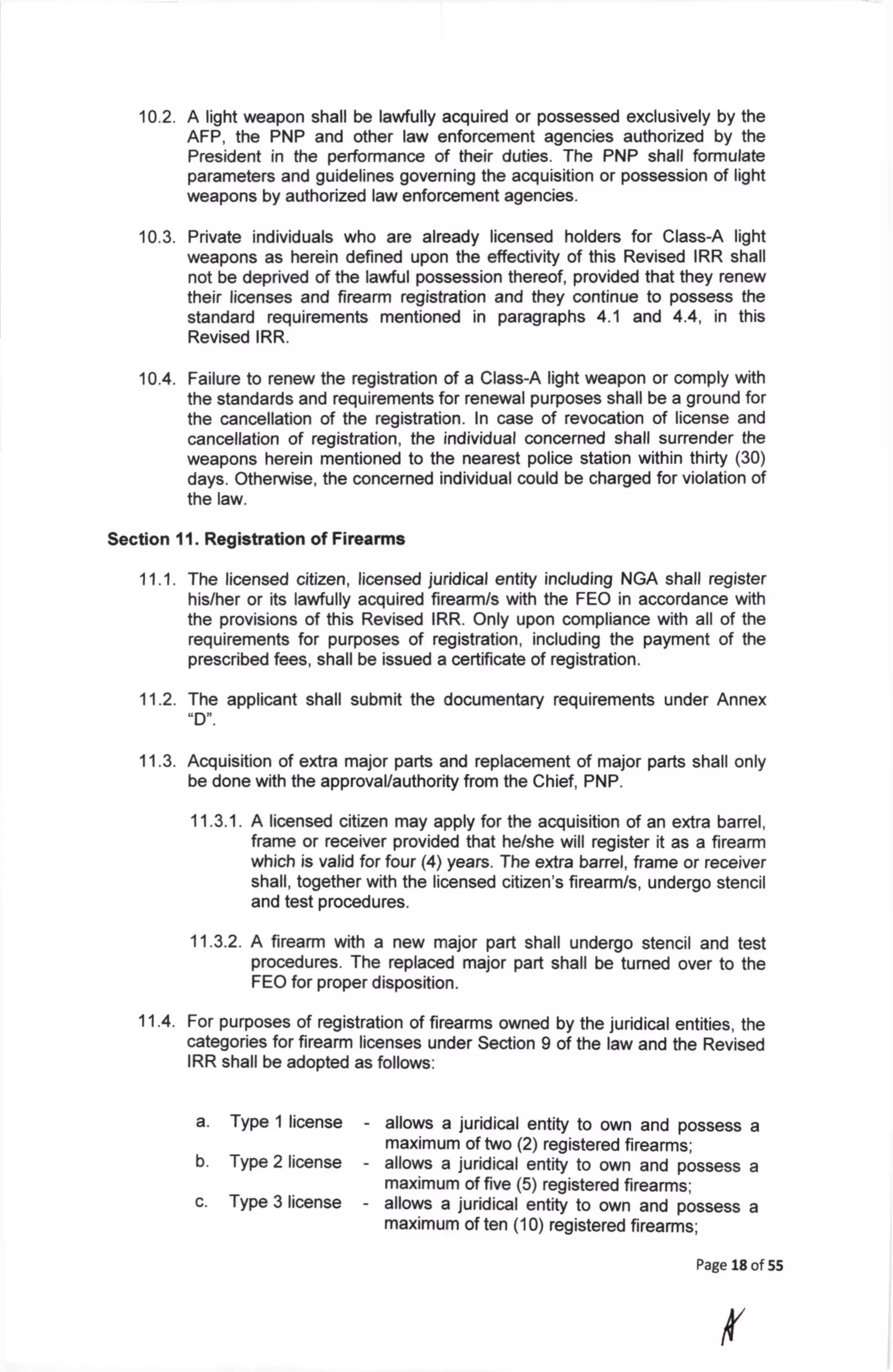 RA 10591 IRR 2018 | PDF