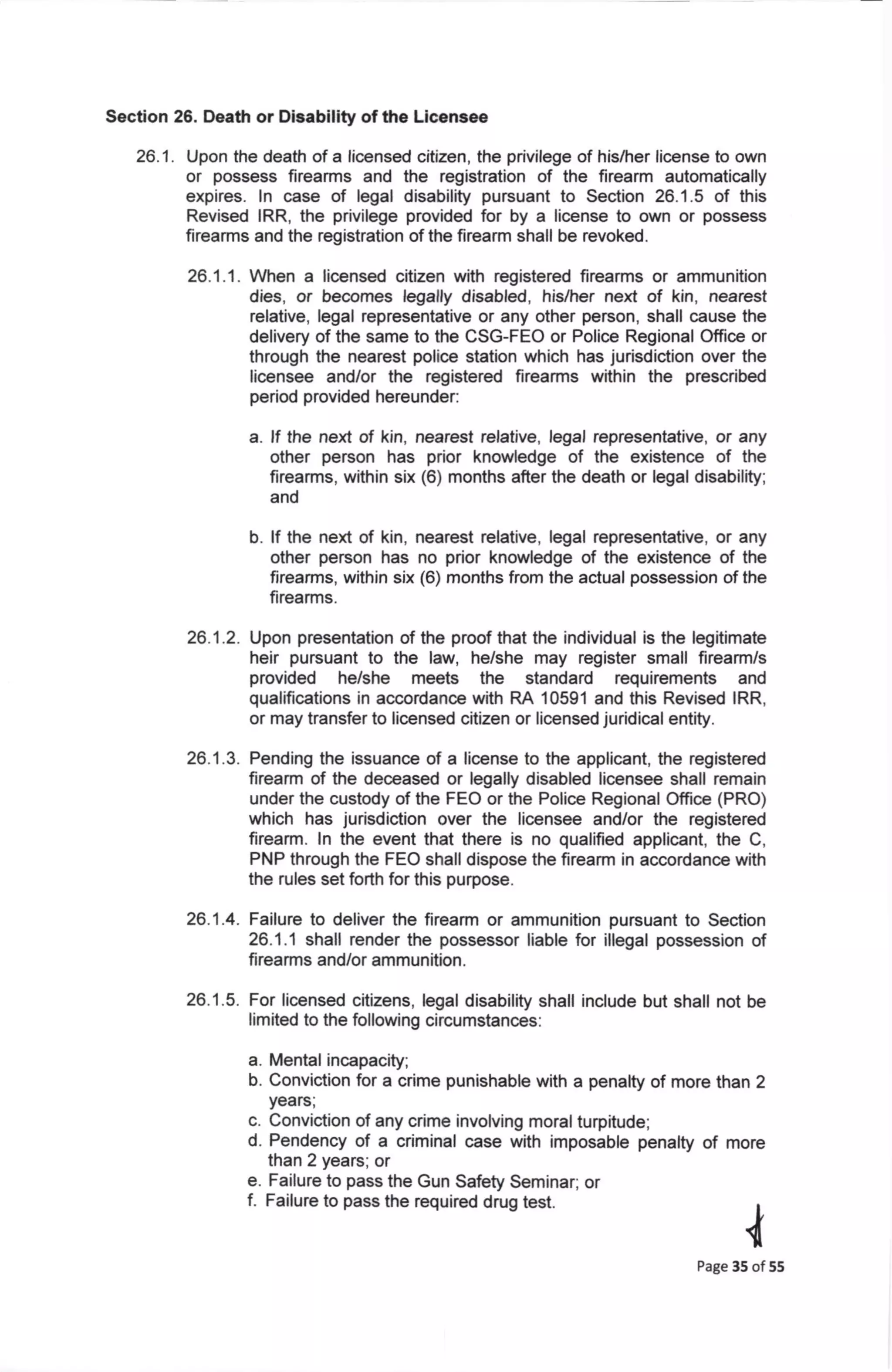 RA 10591 IRR 2018 | PDF