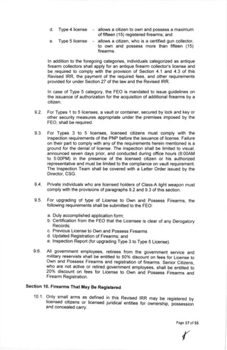 RA 10591 IRR 2018 | PDF