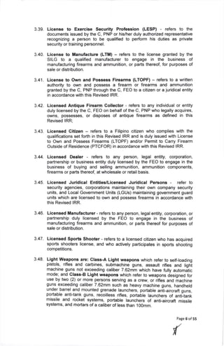 RA 10591 IRR 2018 | PDF