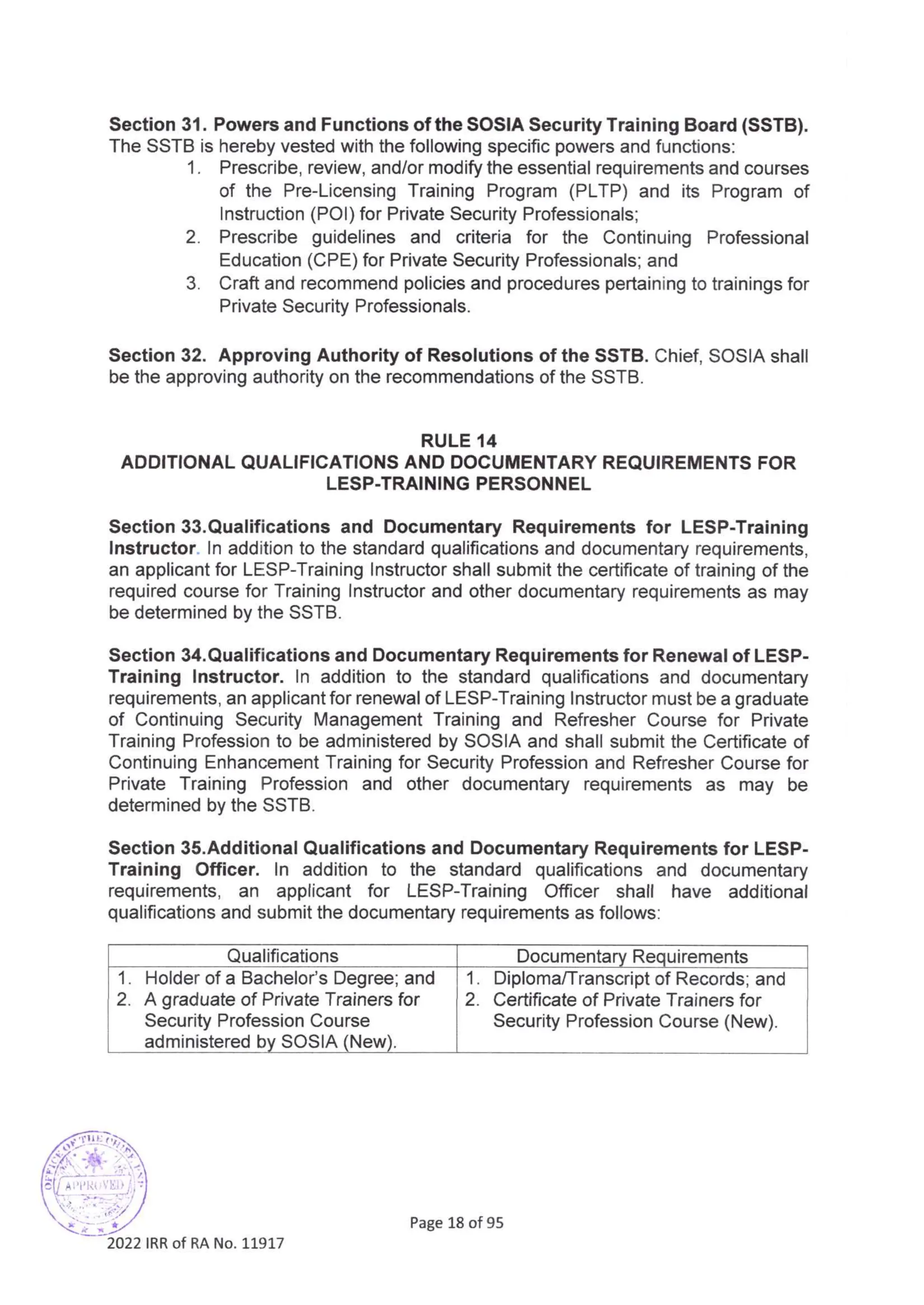 Approved IRR RA 11917.pdf | Healthy Living