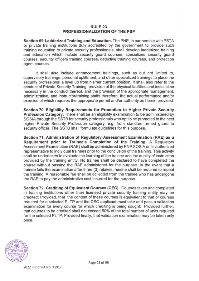 Approved IRR RA 11917.pdf | Healthy Living