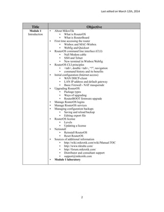 Approved MikroTik training programs and certificates outlines | PDF ...