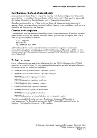 Approving fees: A guide for creditors | PDF
