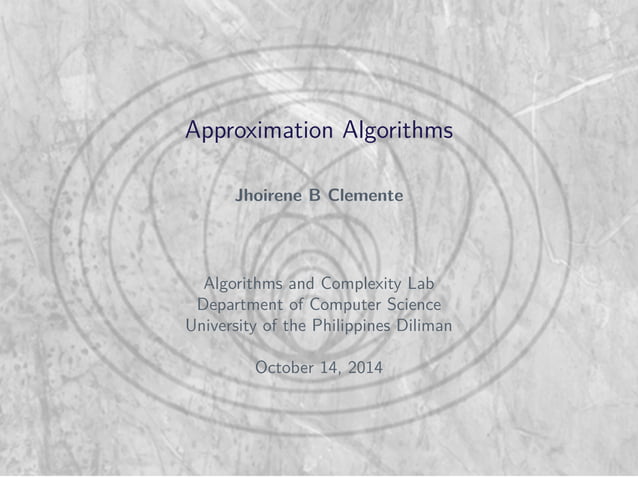 Introduction to Approximation Algorithms | PDF | Computing | Technology & Computing