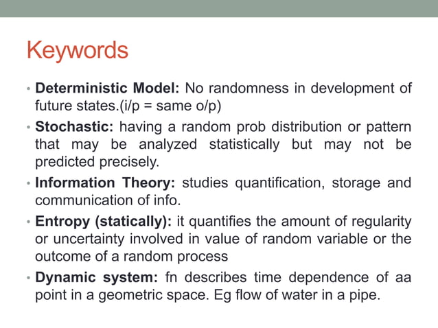 Introduction to Approximate entropy | PPTX