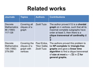 Approximation algorithms for clique transversals on some graph classes | PPT