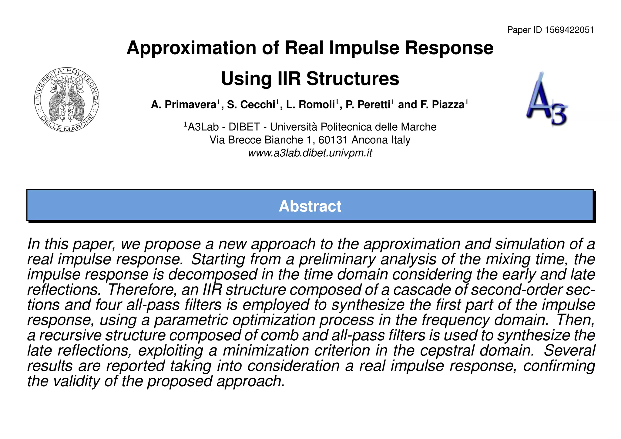 Approximation Of Real Impulse Response Using Iir Structures Ppt