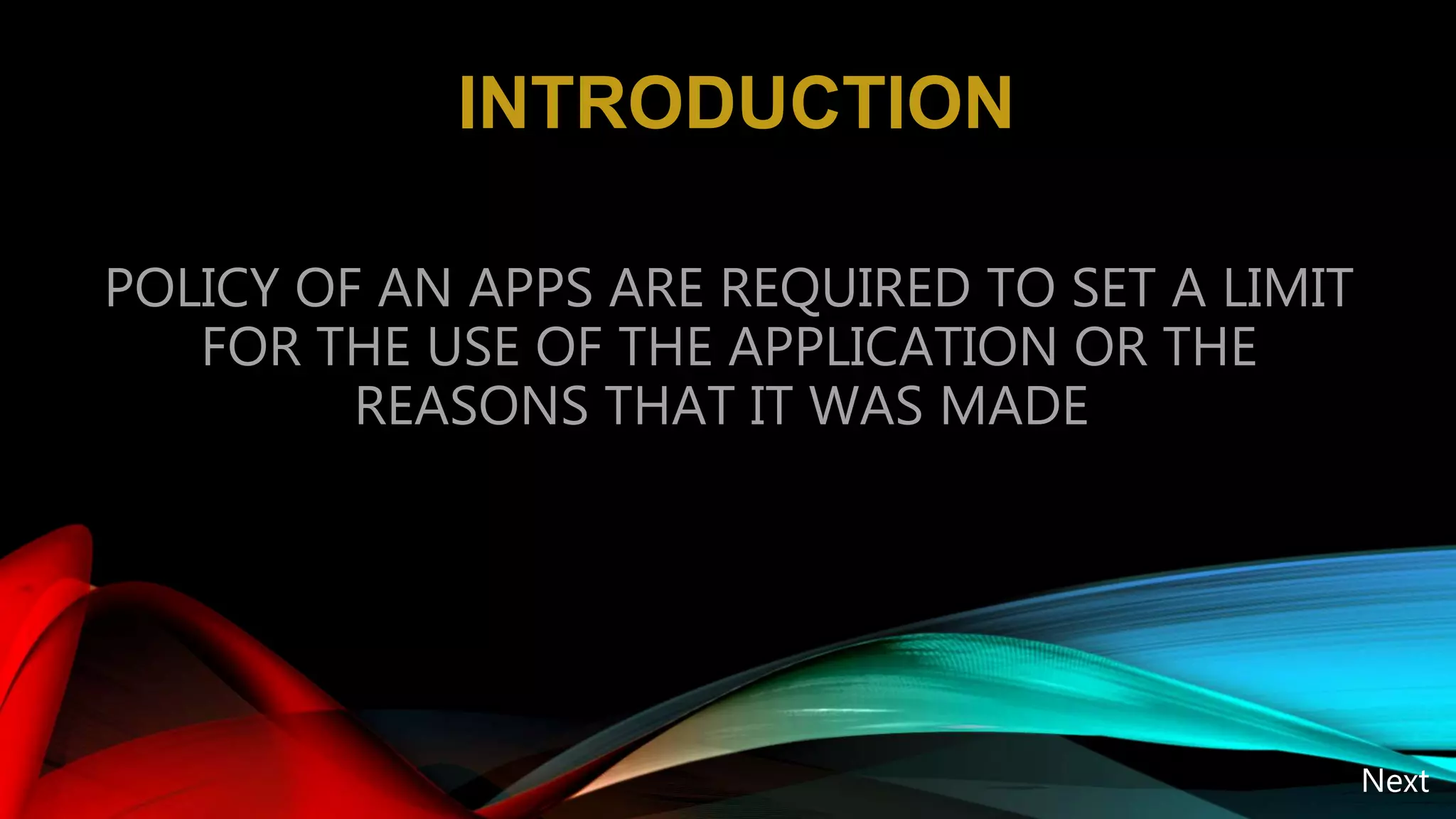 Policy of Applications to Phones and tablets | PPTX
