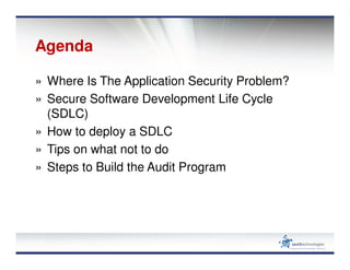 Applicaiton Security - Building The Audit Program | PDF | Web Development | Internet
