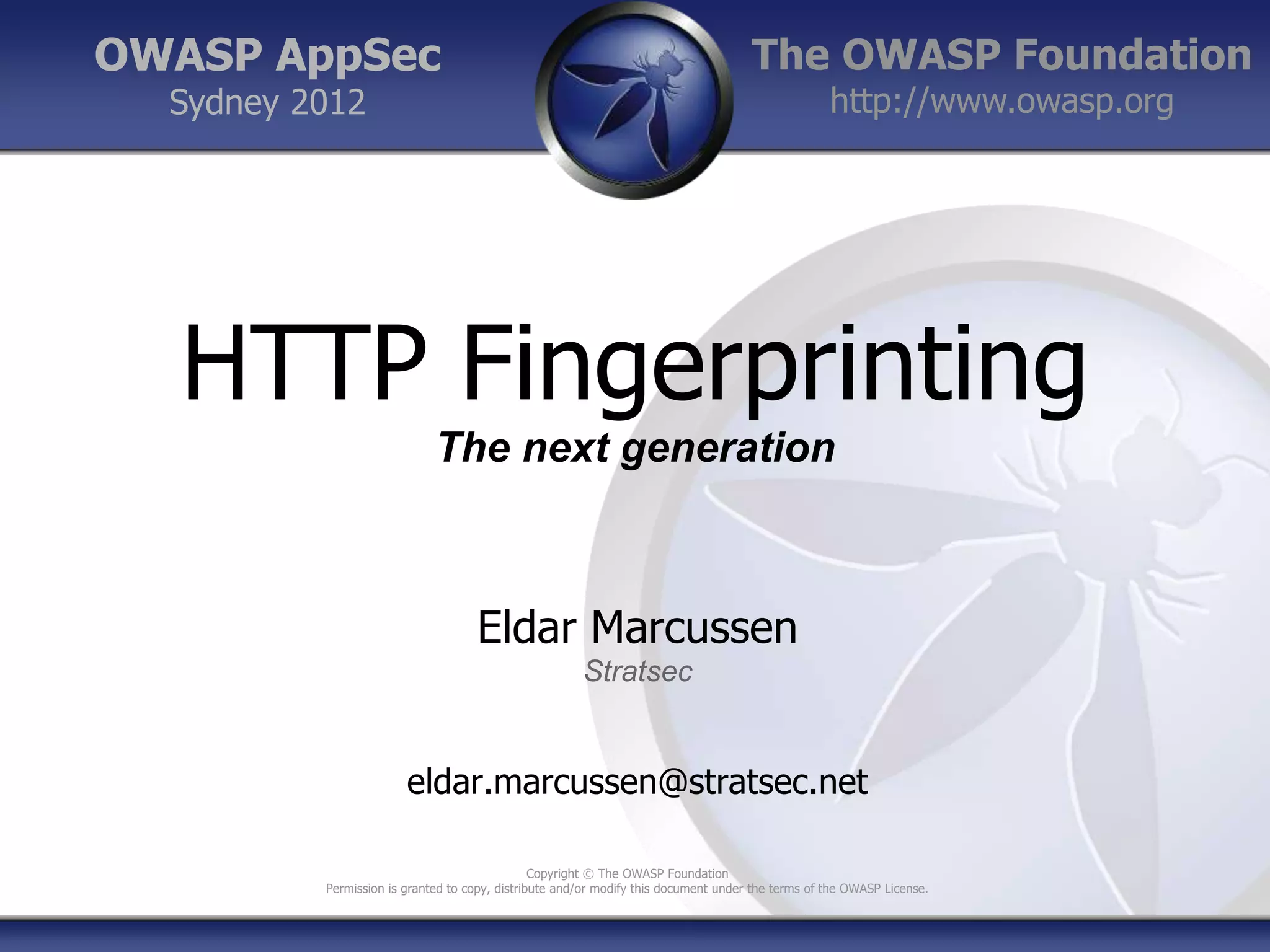 HTTP FIngerprinting - The next generation (OWASP AppSec APAC 2012) | PPTX | Web Development ...
