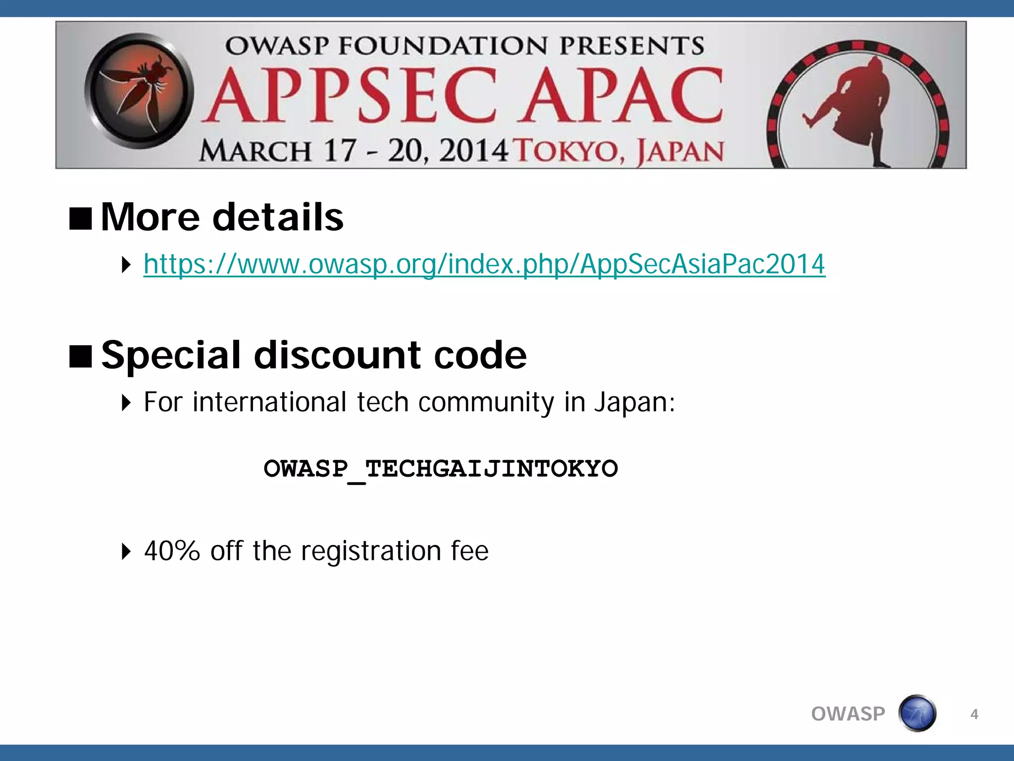OWASP AppSec APAC 2014 | PPT
