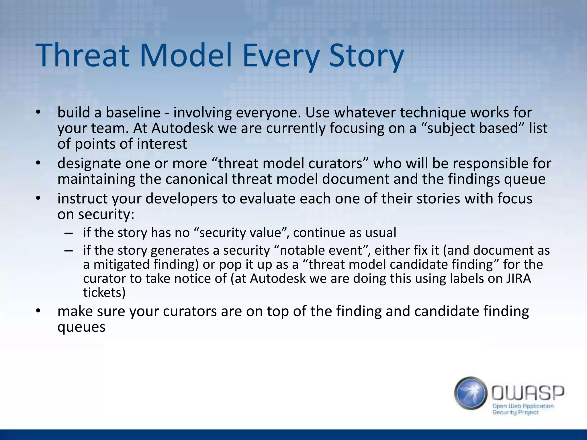 "Threat Model Every Story": Practical Continuous Threat Modeling Work for Your Team | PPTX