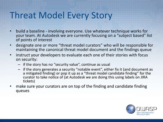 "Threat Model Every Story": Practical Continuous Threat Modeling Work for Your Team | PPT