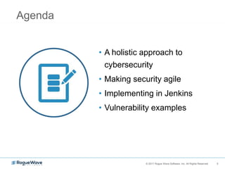 Continuous security: Bringing agility to the secure development ...