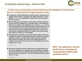 Appsec SQL injection case study | PPT