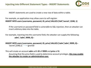 Appsec SQL injection case study | PPT