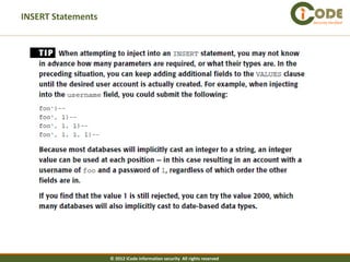 Appsec SQL injection case study | PPT