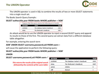Appsec SQL injection case study | PPT