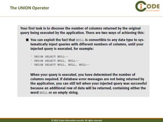 Appsec SQL injection case study | PPT