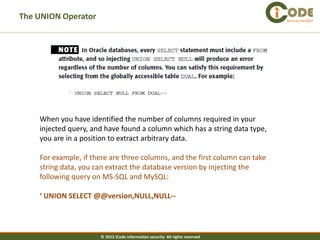 Appsec SQL injection case study | PPT