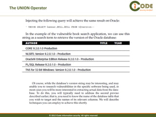 Appsec SQL injection case study | PPT